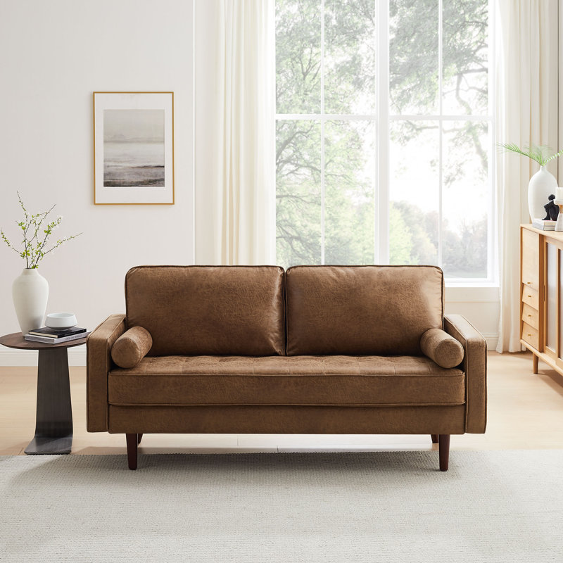 17 Stories Nayeemul Faux Leather 68 Reception Loveseat Wayfair